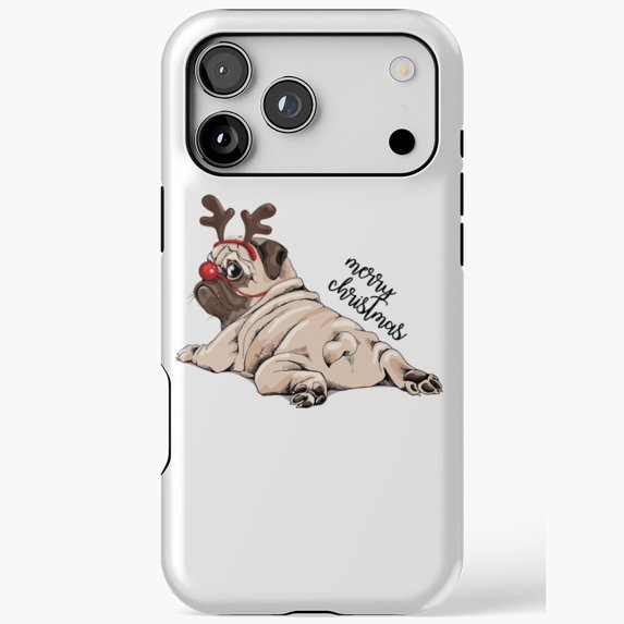 Humorous Christmas Grandpa Pug Protective Case for iPhone 11 12 13 14 ...