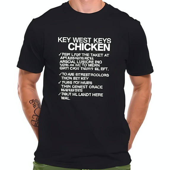 Humorous Cotton Short Sleeve T-Shirt for Men - " Key West Keys Chicken ...