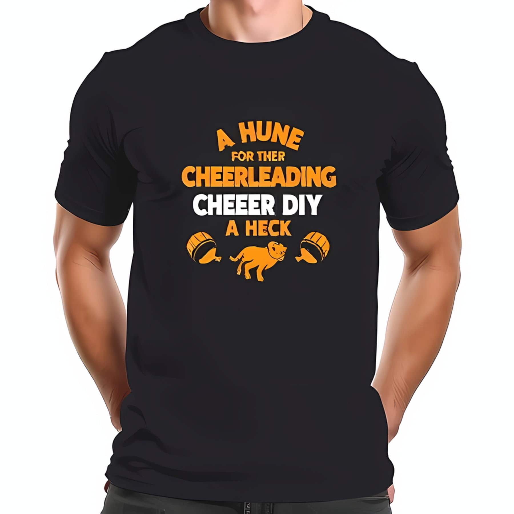 Humorous Cotton Short Sleeve T-Shirt with Cheerleading Design - " A ...
