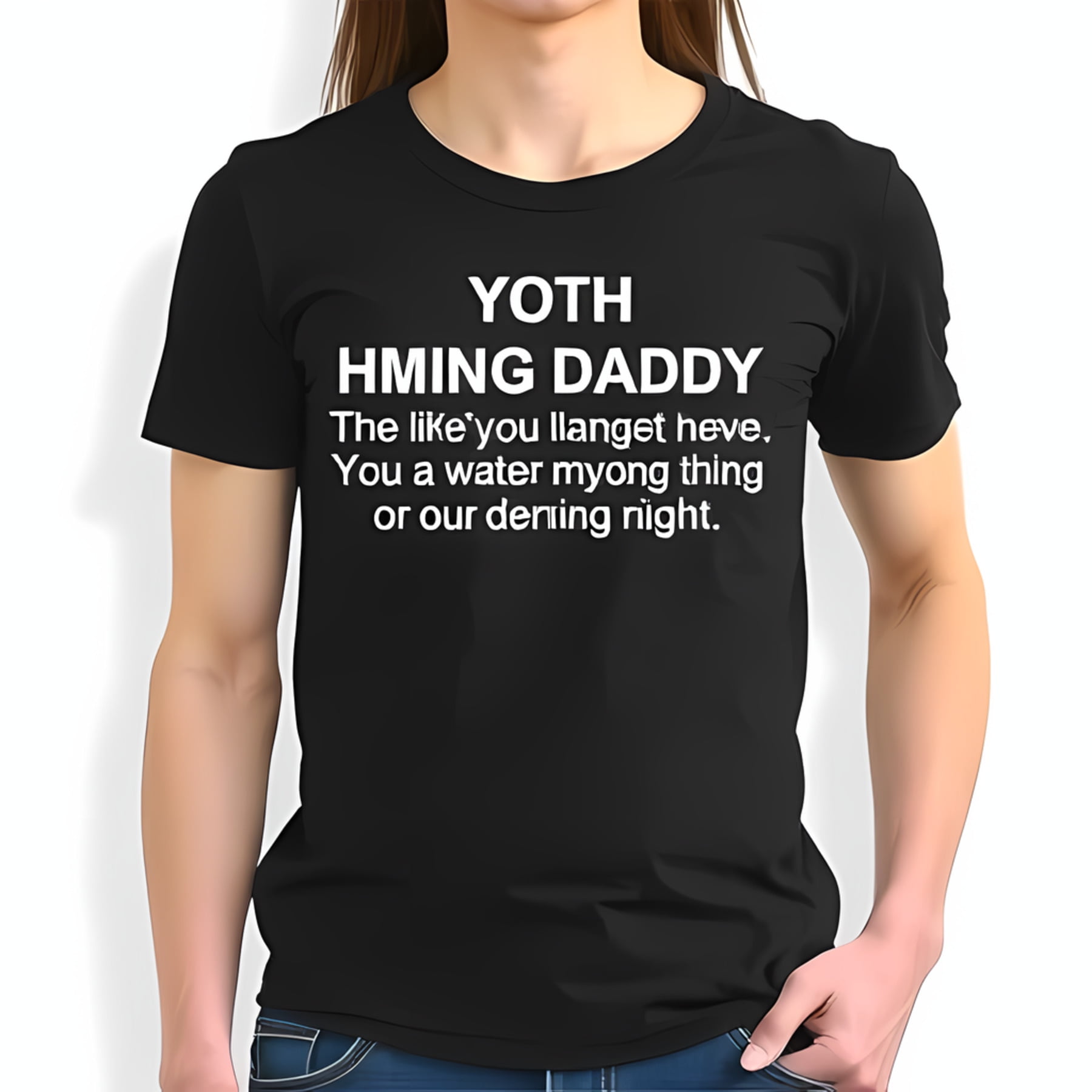 Humorous Cotton Short Sleeve T-Shirt with Playful 'Hming Daddy' Definition - Slang Design ...