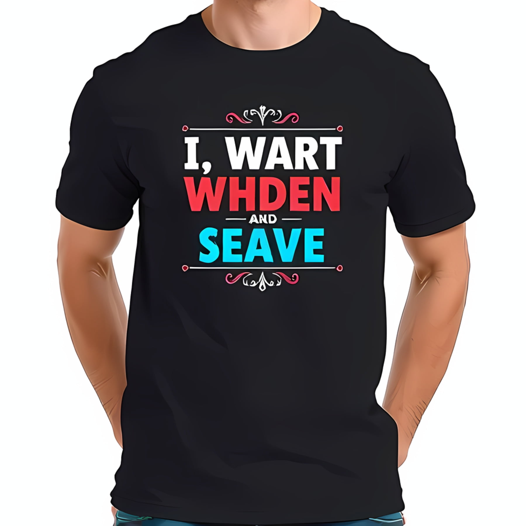 Humorous Cotton Short Sleeve T-Shirt with Playful Typographic Design ...