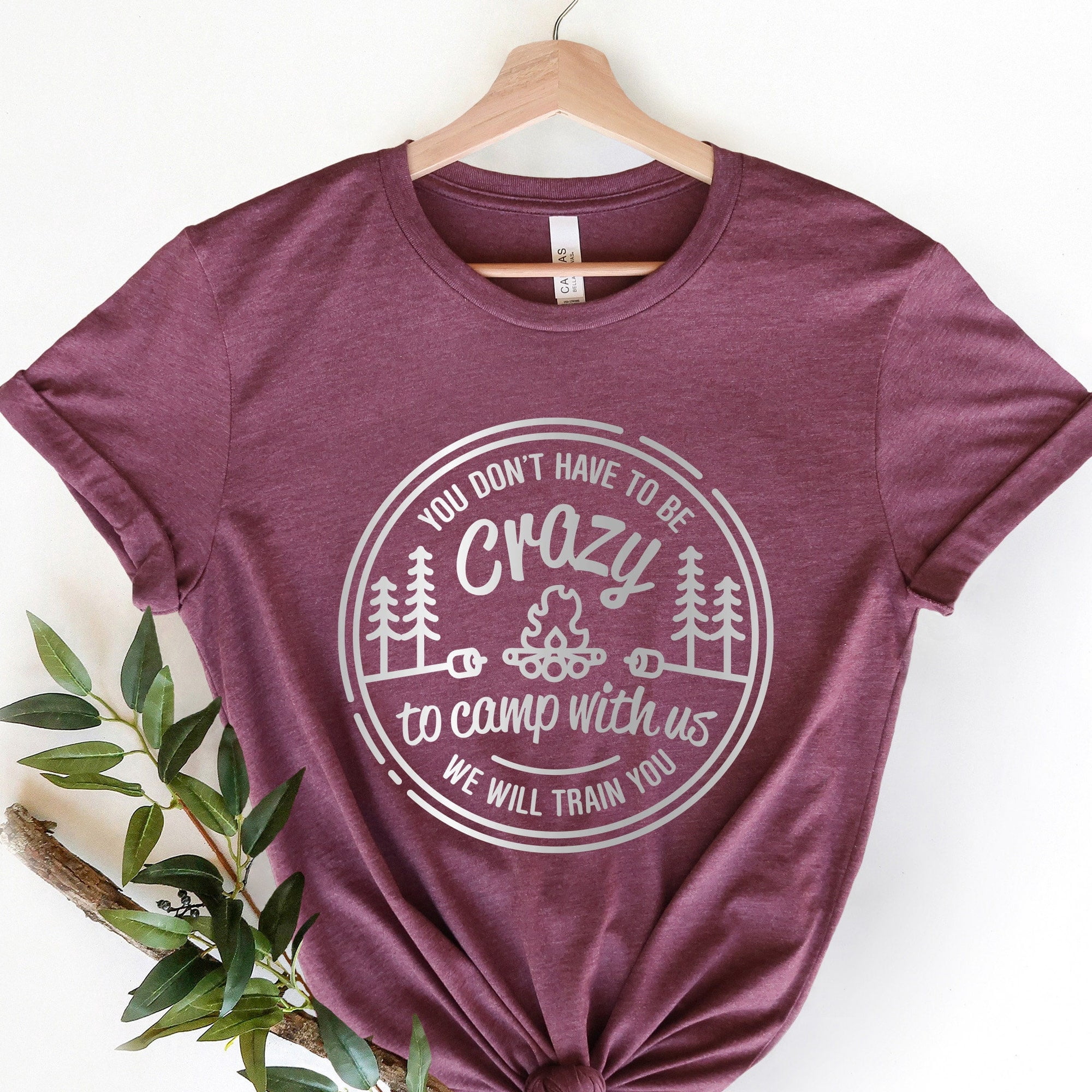 Humorous "Crazy To Camp" Graphic T-Shirt, Funny RV & Glamping Gift for ...