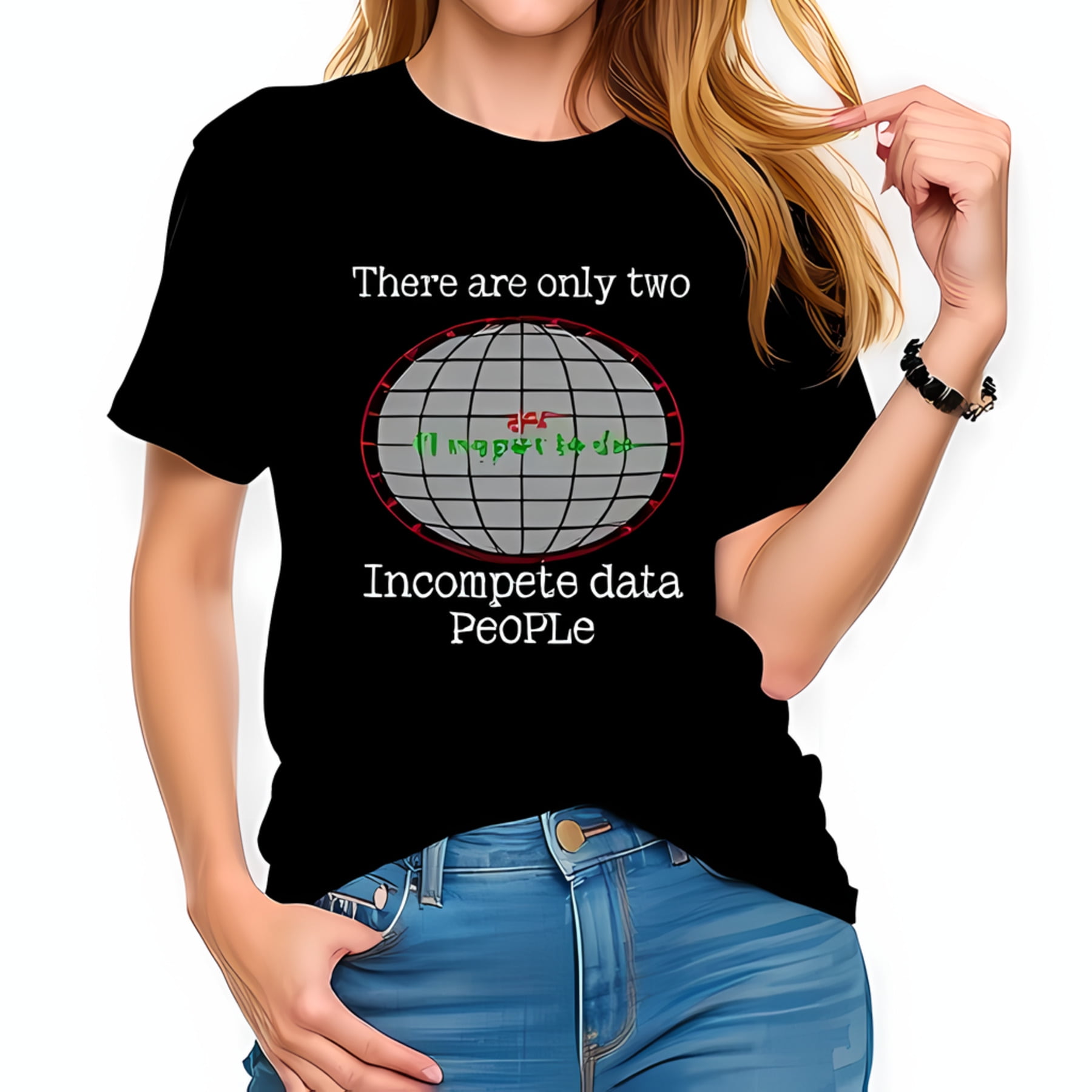 Humorous Data-Related Graphic Cotton Short Sleeve T-Shirt - Playful ...