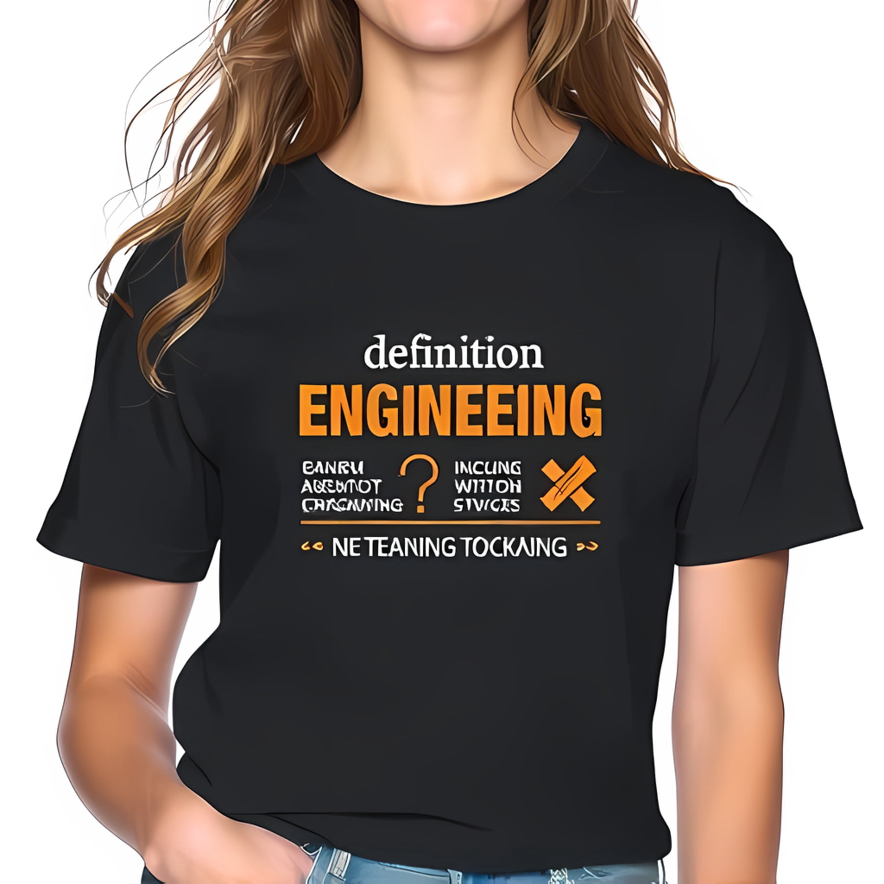 Humorous Engineering Definition Black Cotton Short Sleeve T-Shirt with ...