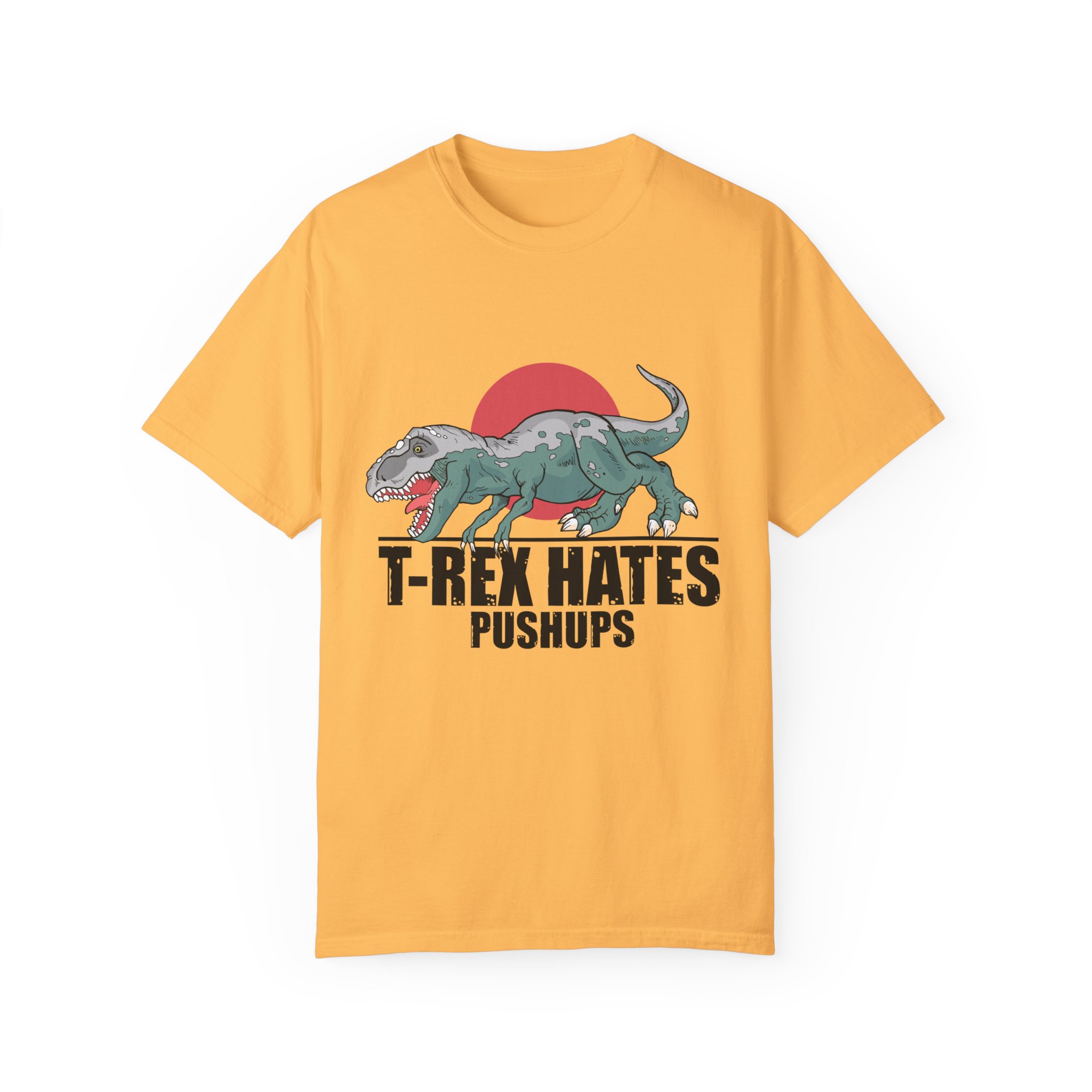 Humorous Exercising T-rexes Push-ups Illustration Mockeries Hilarious ...