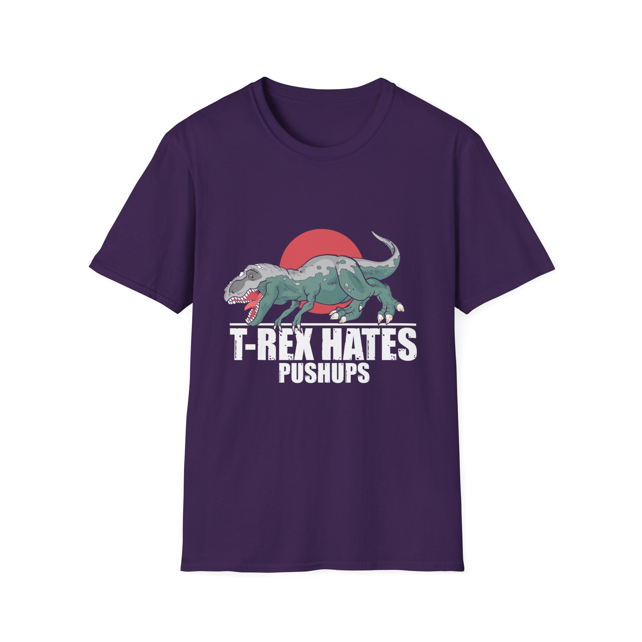 Humorous Exercising T-rexes Push-ups Illustration Mockeries Hilarious ...