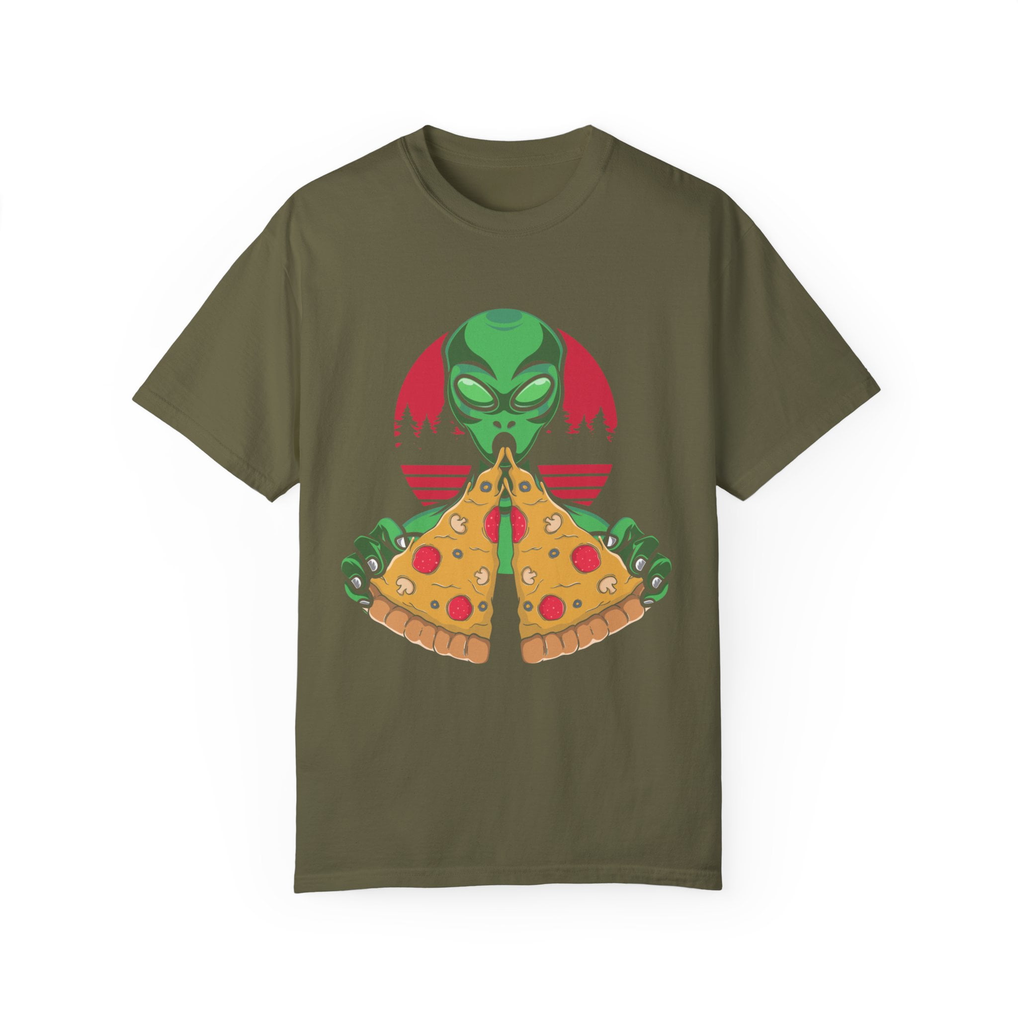 Humorous Extraterrestrial Eating Pizza Funny Spooky Aliens Novelty ...