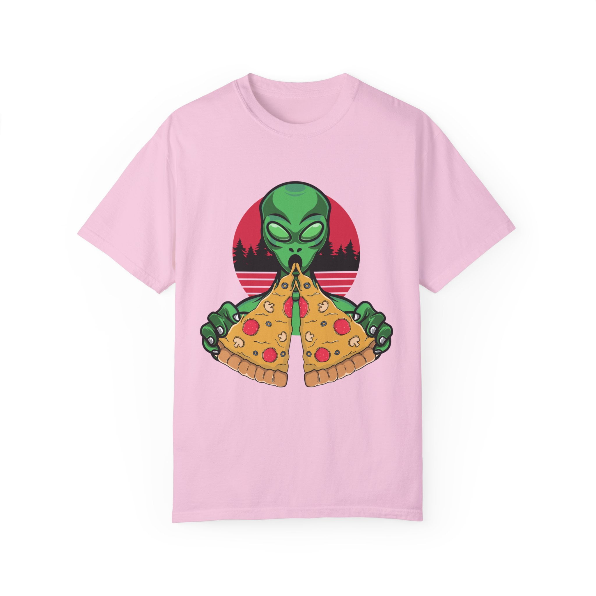 Humorous Extraterrestrial Eating Pizza Funny Spooky Aliens Novelty ...