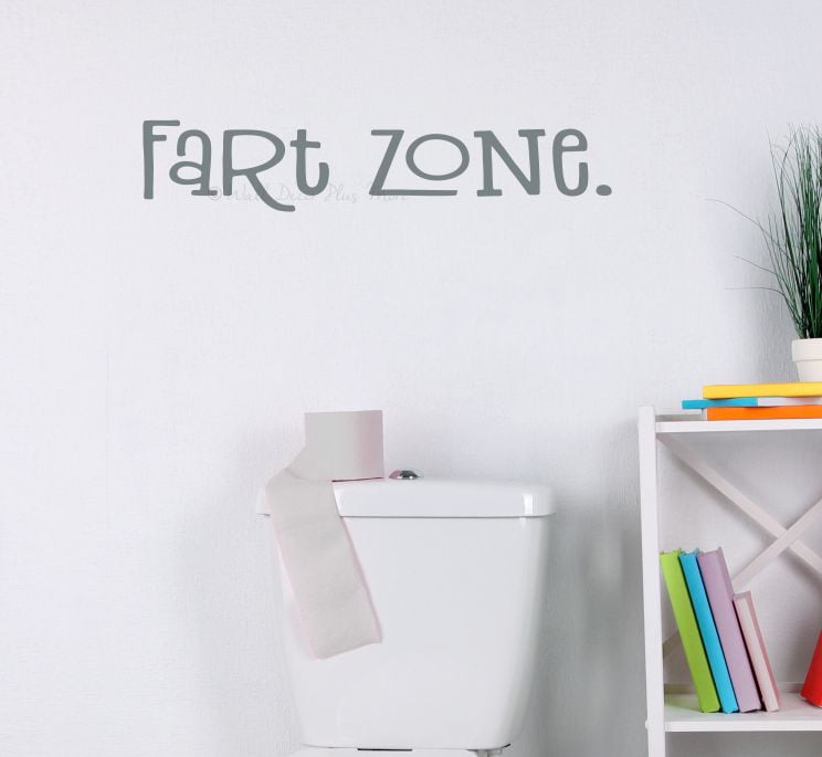 Humorous Fart Zone Bathroom Wall Sticker Quote - Die-Cut Vinyl Wall Art ...