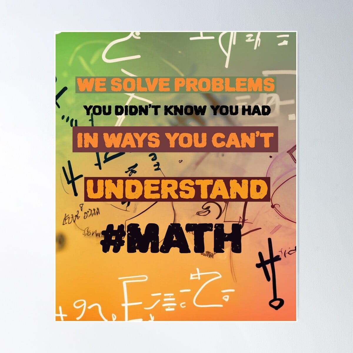 Humorous Math Teacher Equation Solver Poster Wall Art, Modern Wall ...