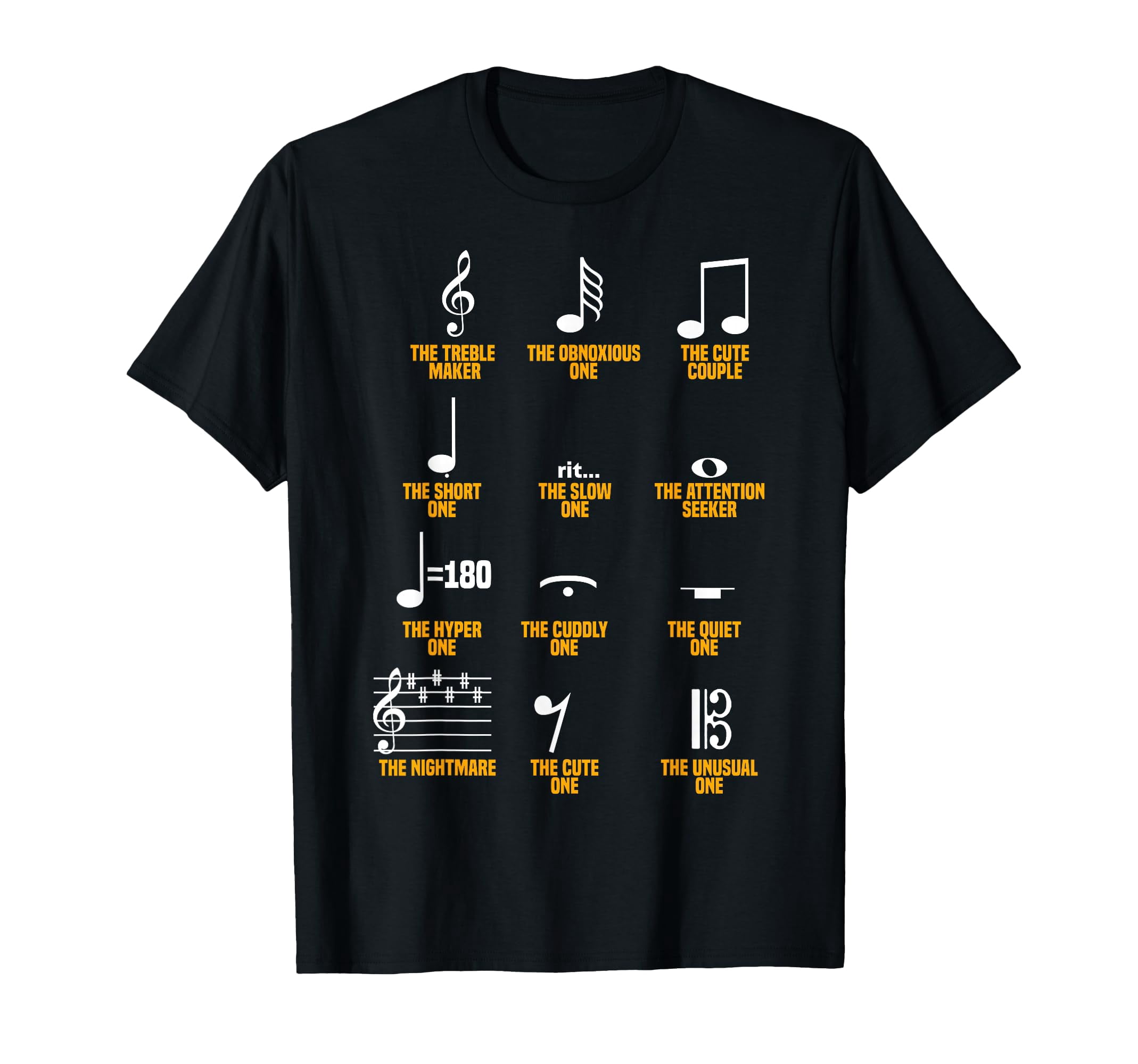 Humorous Musical Notes Illustrations T-Shirt for Music Lovers and ...