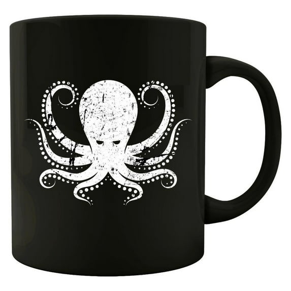 Octopus 11 oz Coffee Mug - Funny Squid Tentacle Design White Ceramic ...