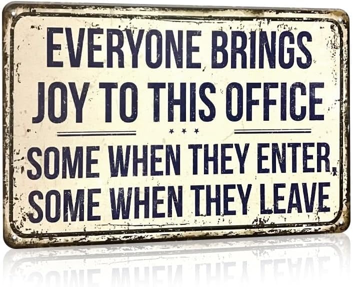 Humorous Office Signs Vintage Tin Wall Decor for Cubicles, Home, Bar ...