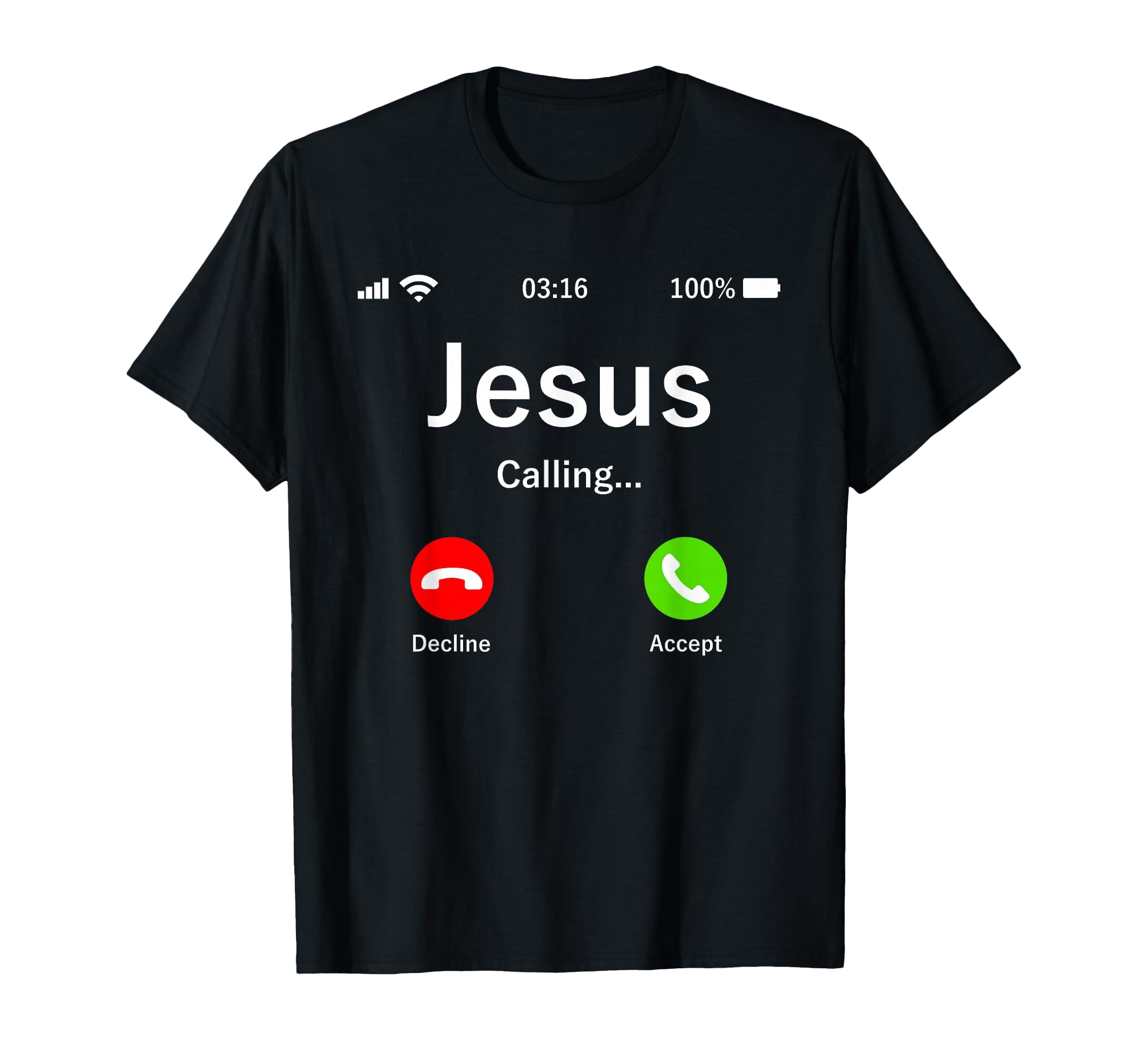 Humorous Phone Call Graphic Christian T-Shirt - Jesus is Calling Design ...