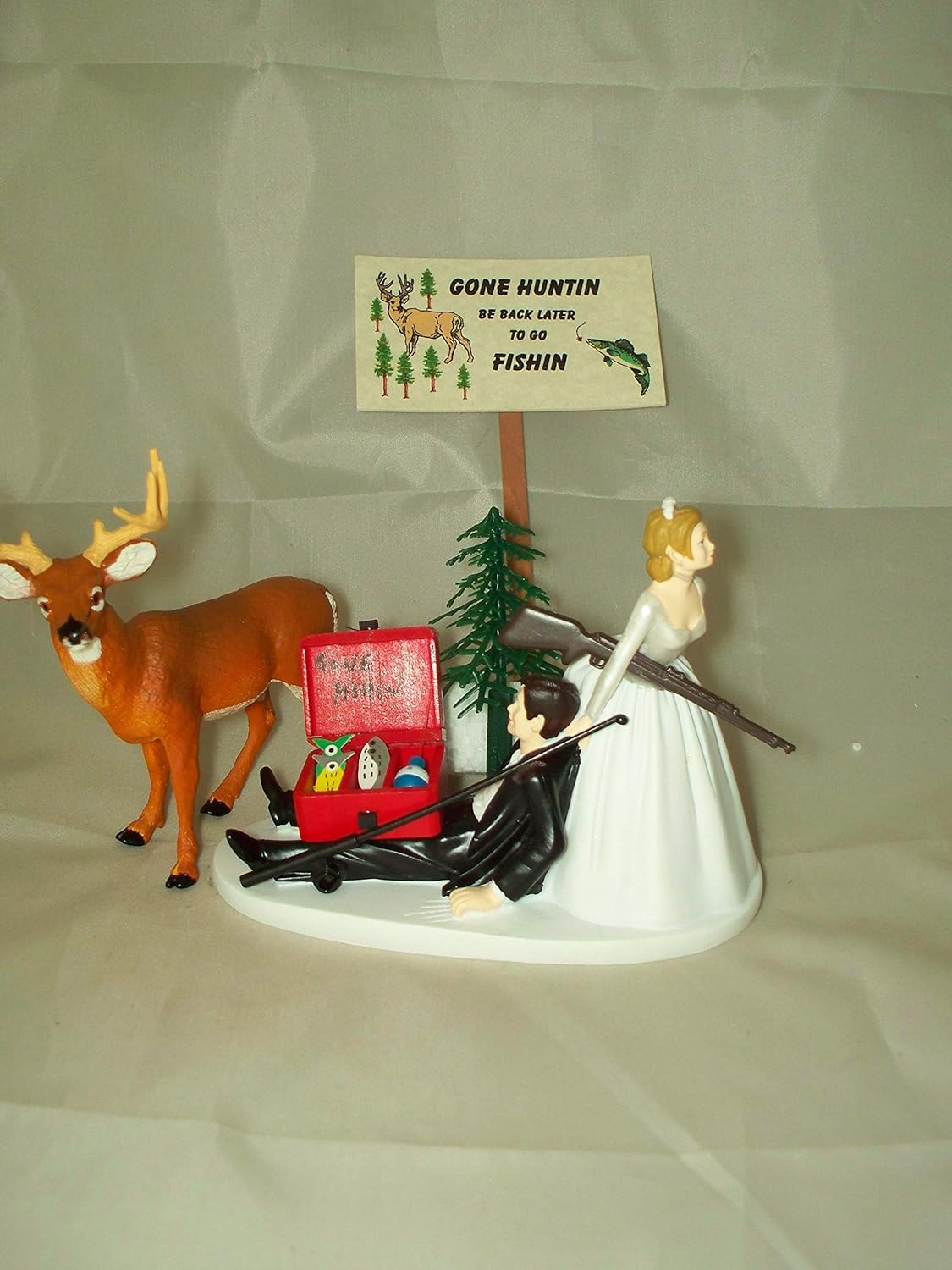 Humorous Redneck Wedding Deer Hunting Fishing Cake Topper - Walmart.com