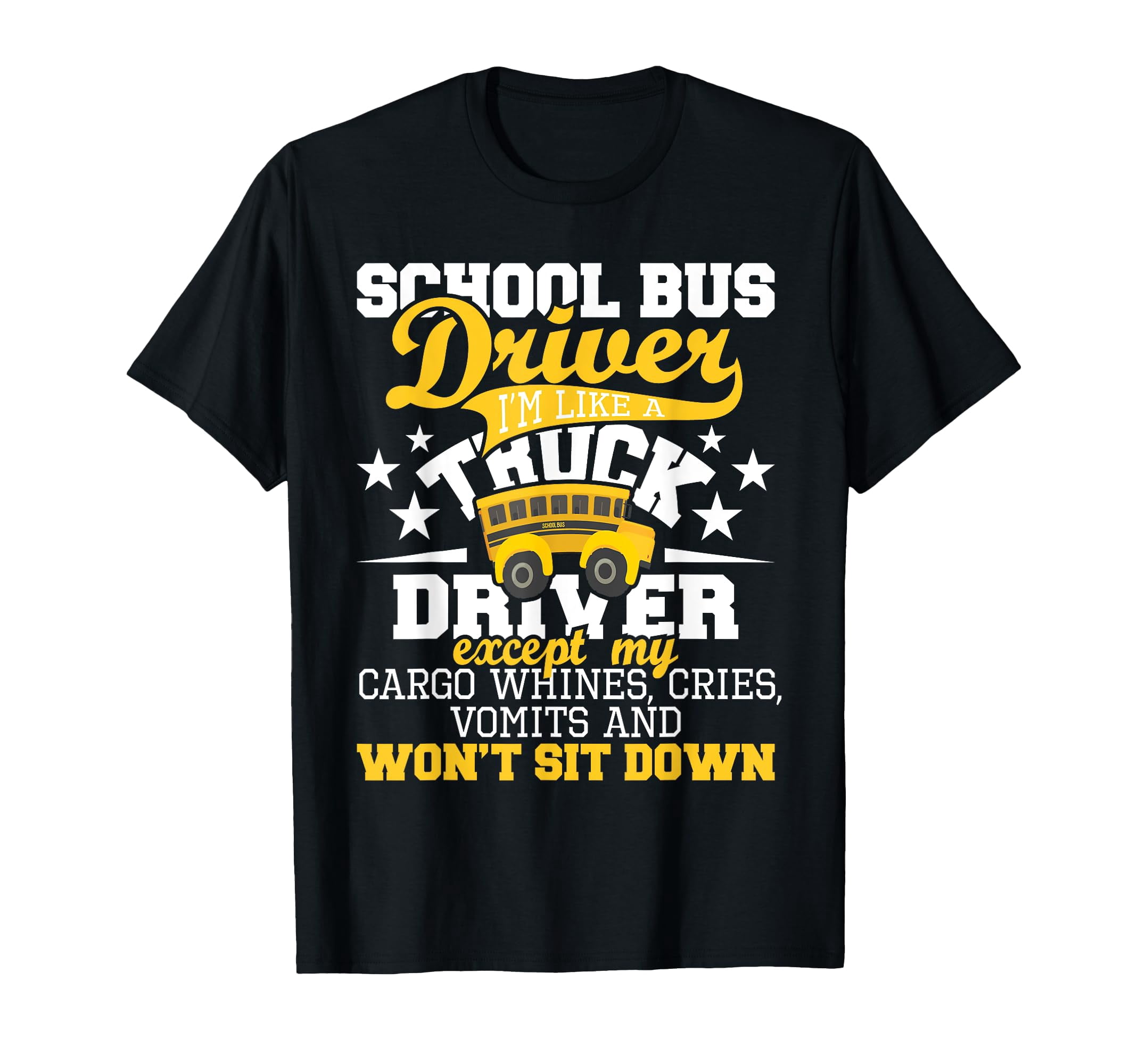 Humorous School Bus Graphic T-Shirt for Fun and Playful Drivers ...