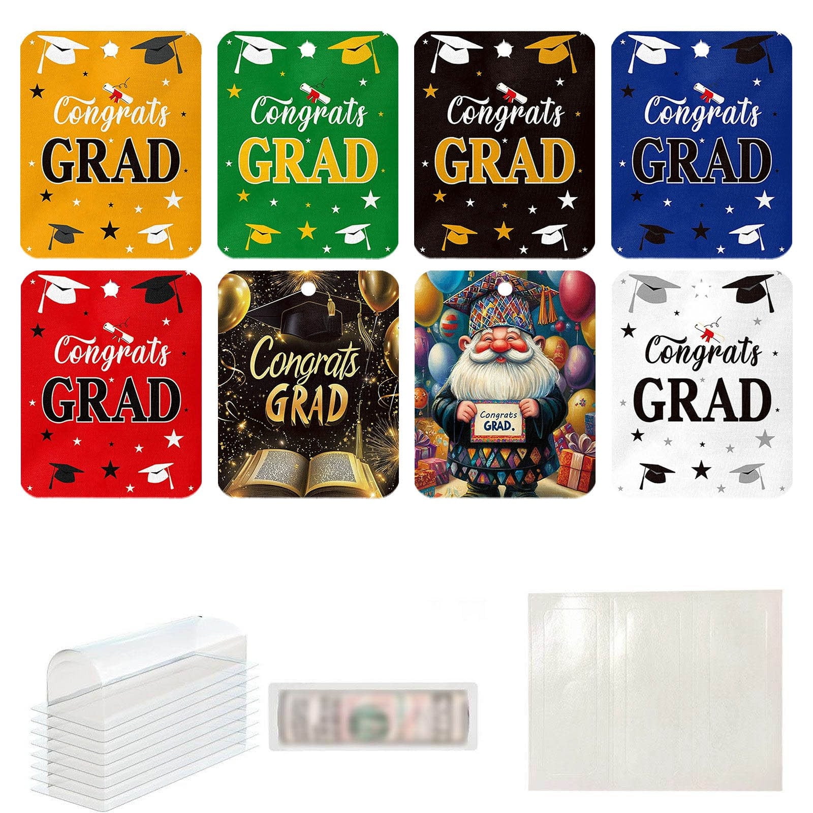 Humorous Set of 8 Graduation Wallet Card Decoration Graduation Cards ...