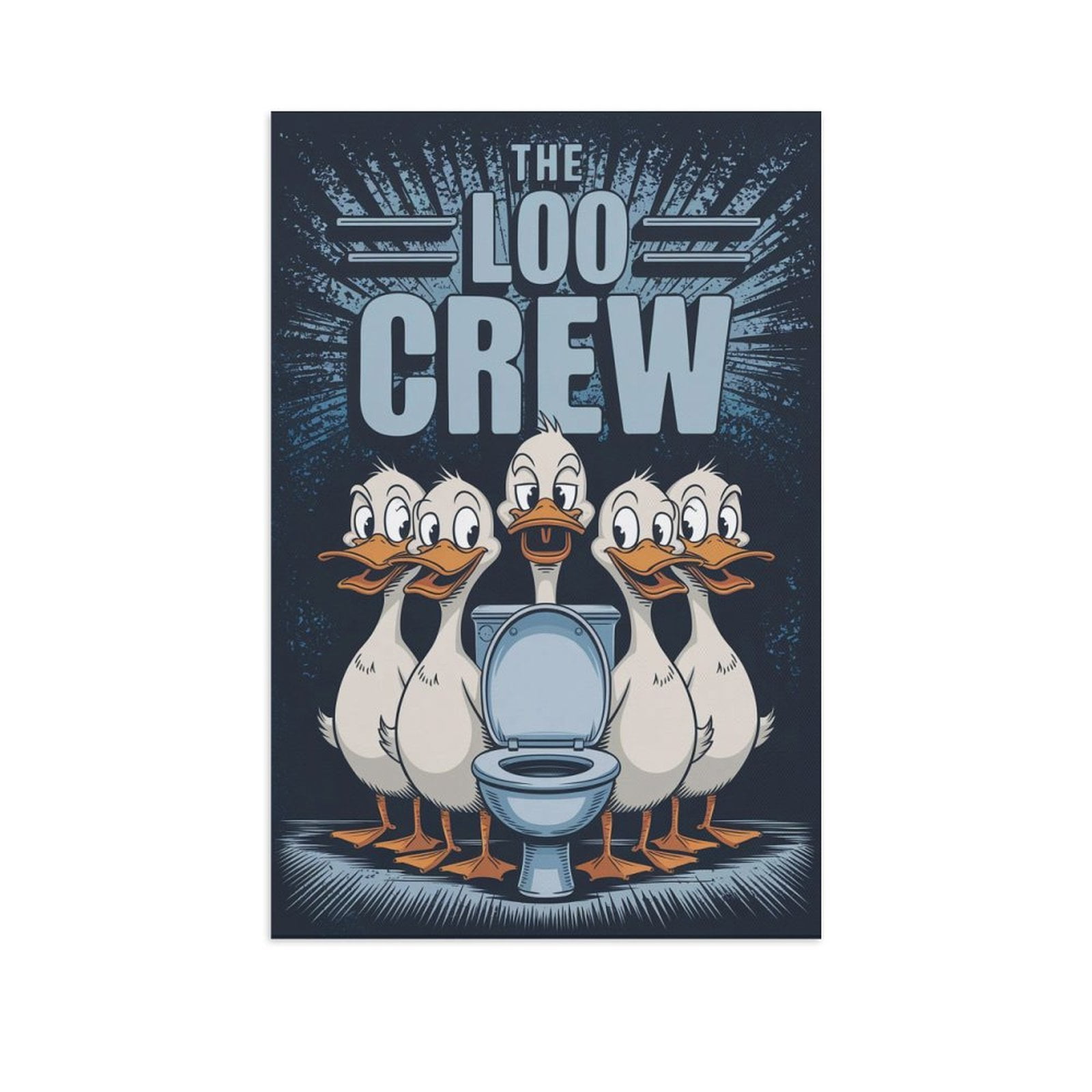 Humorous The Loo Crew Ducks Gang Toilet Vintage Poster for Unique ...