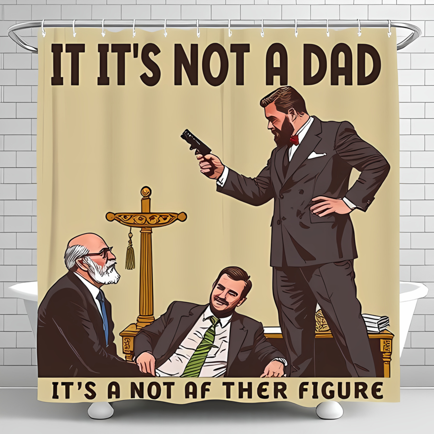 Humorous Vintage Graphic Novel Shower Curtain - Powerful Man with in ...