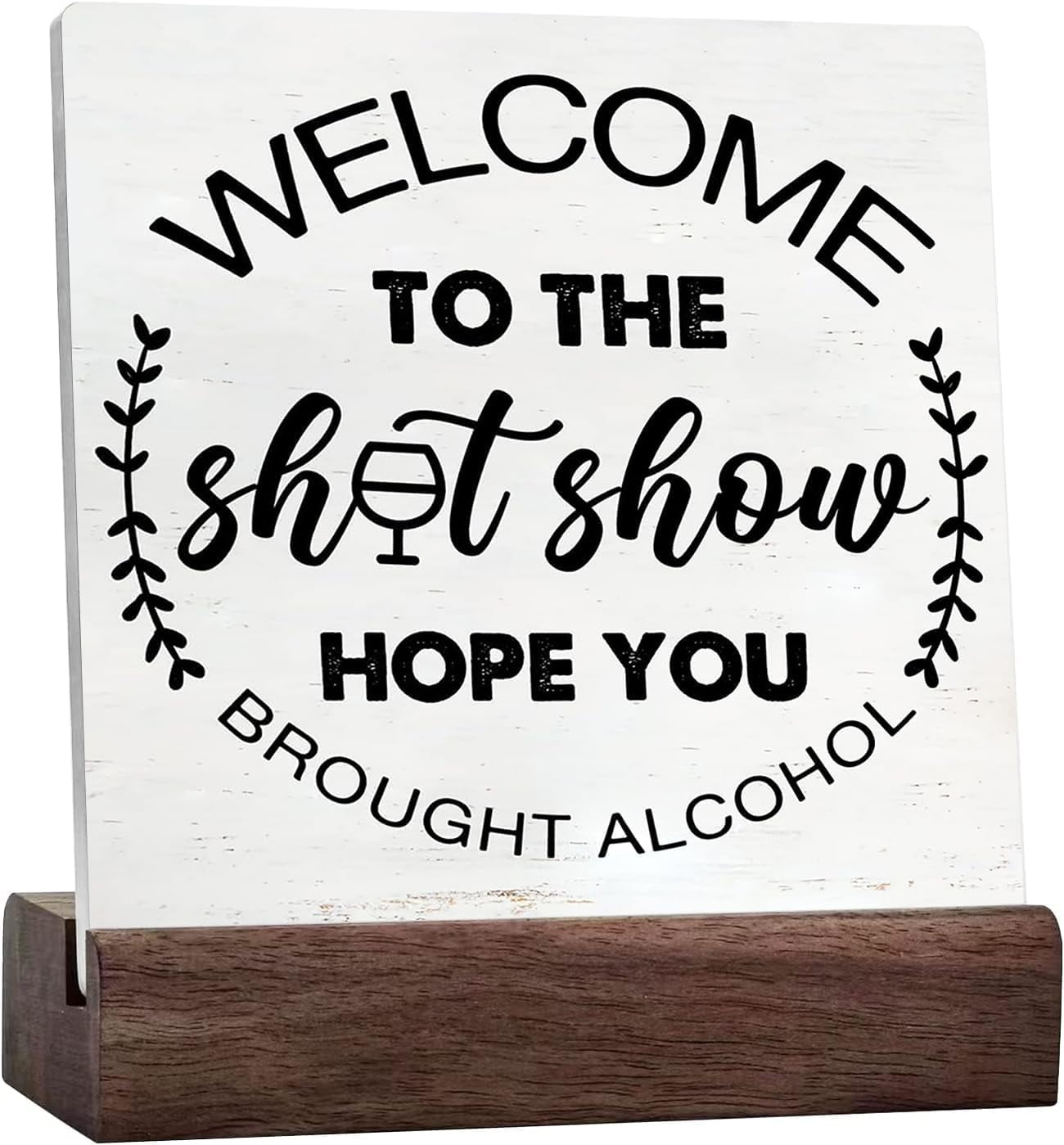 Humorous Welcome Sign With Saying Desk Decor Kitchen Rustic Home Decor ...