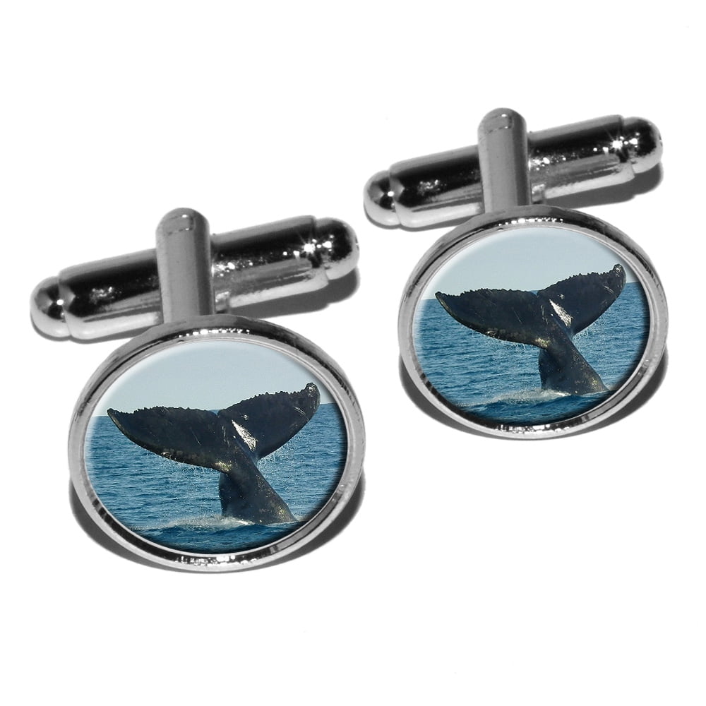 Humpback Tail - Ocean Whale Watching Round Cufflinks - Walmart.com