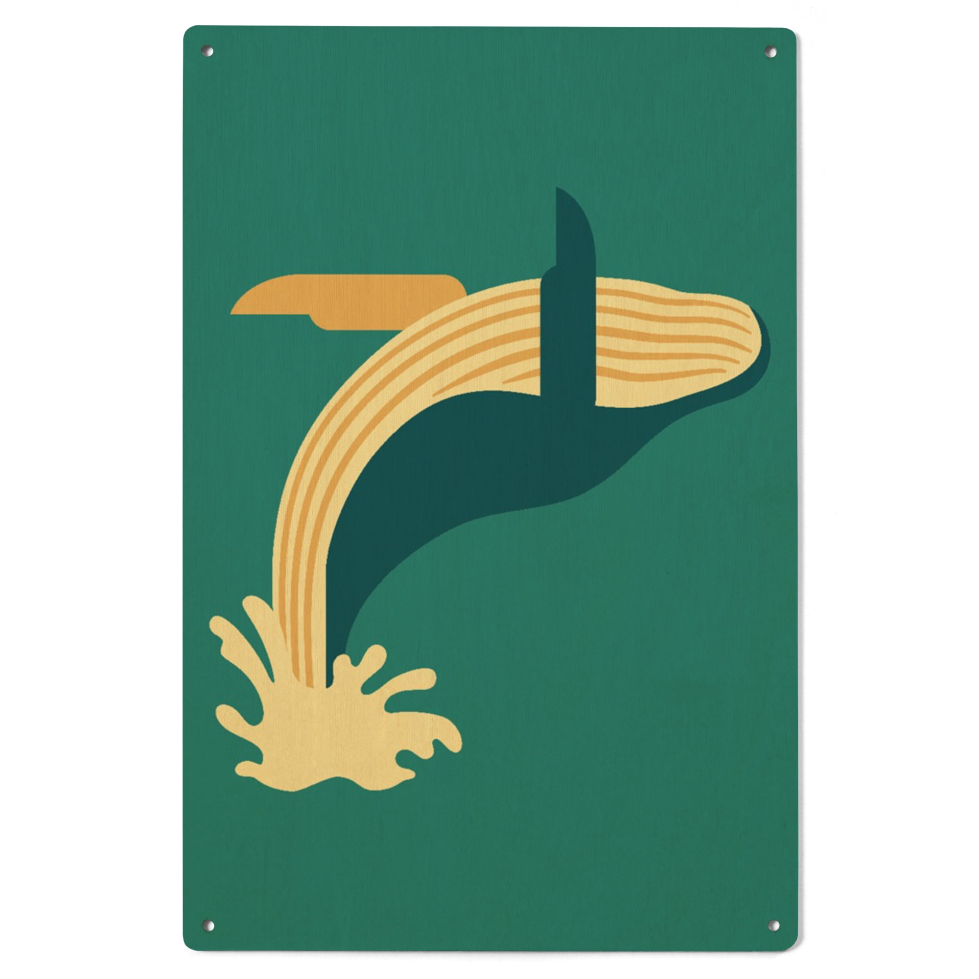 Humpback Whale, Geometric, Contour Birch Wood Wall Sign (6x9 Rustic ...