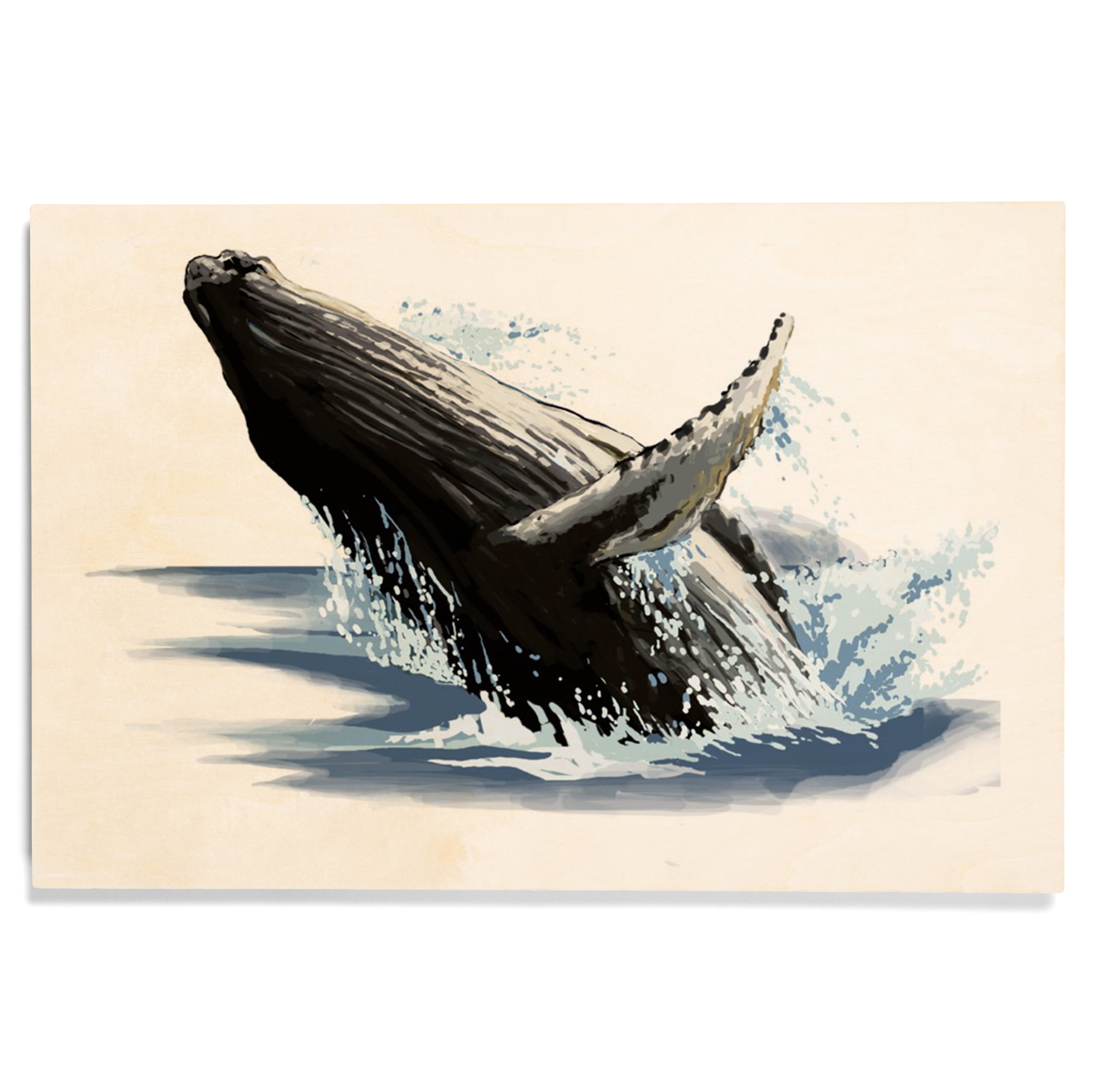 Humpback Whale, Icon Birch Wood Wall Sign (12x18 Rustic Home Decor ...