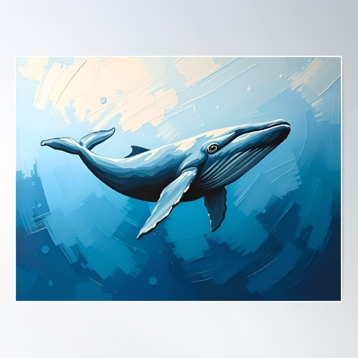 Humpback Whale Portrait Marine Wildlife Conservation Poster Wall Art ...