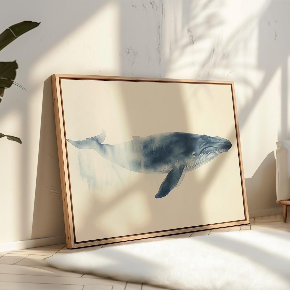 Humpback Whale Watercolor Print, Ocean Art, Whale Wall Decor, Blue ...