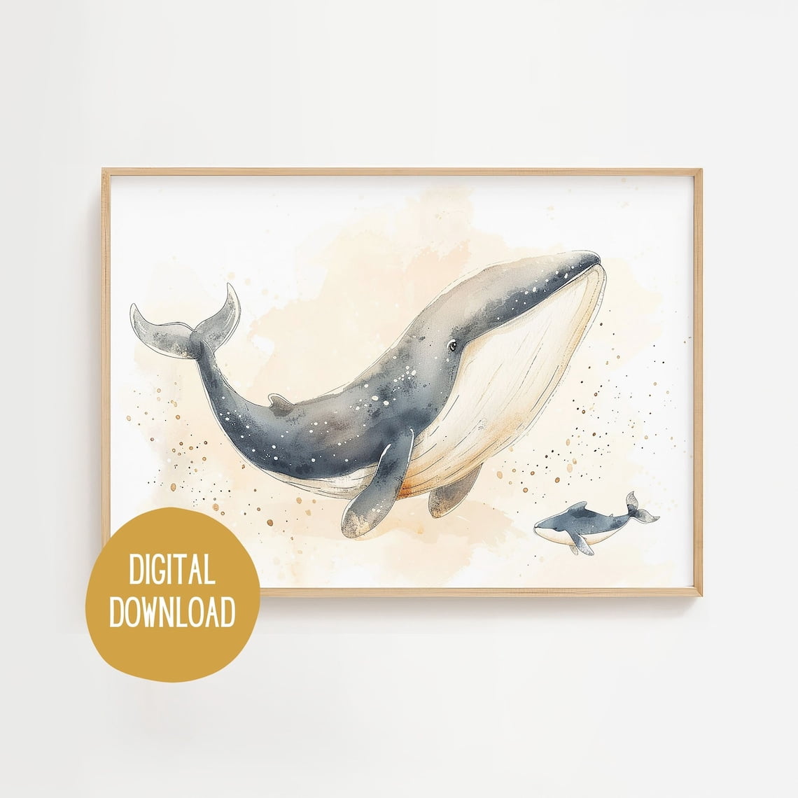 Humpback Whale, Whale Poster, Watercolor Whale Poster, Nursery Wall Art ...