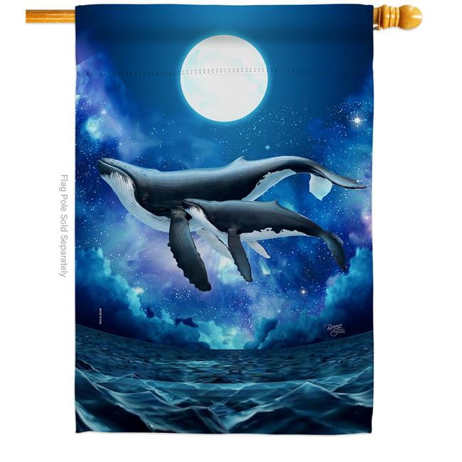 Humpback Whales Animals Sea Creature 28 x 40 in. Double-Sided ...