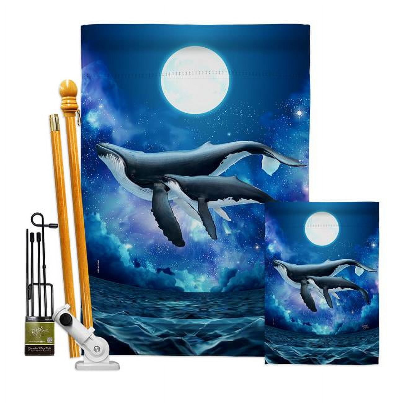 Humpback Whales Animals Sea Creature 28 x 40 in. Double-Sided ...
