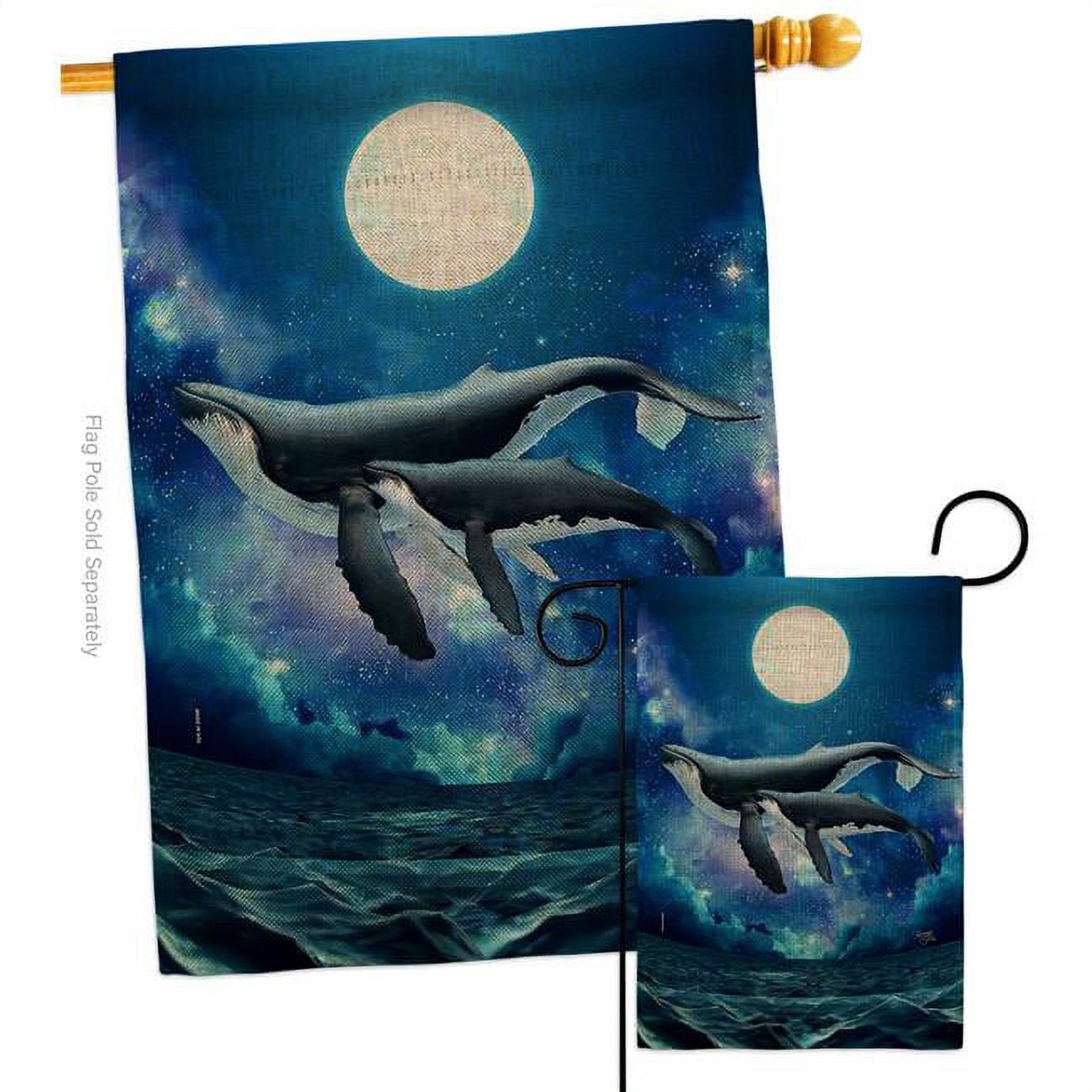 Humpback Whales Animals Sea Creature 28 x 40 in. Double-Sided ...