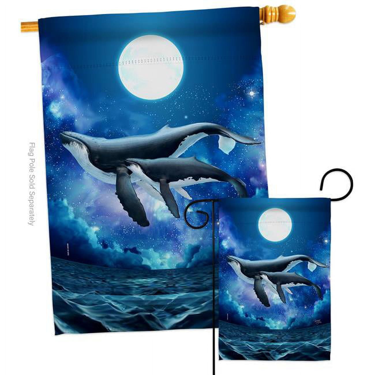 Humpback Whales Animals Sea Creature 28 x 40 in. Double-Sided ...