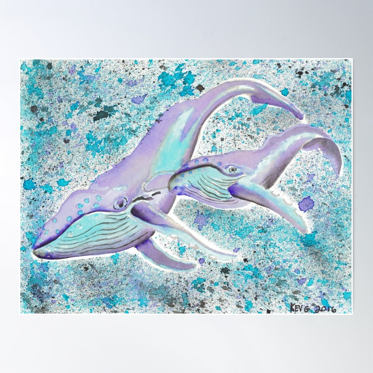 Humpbacks - Art By Kev G Poster Wall Art, Modern Wall Decor For Living ...