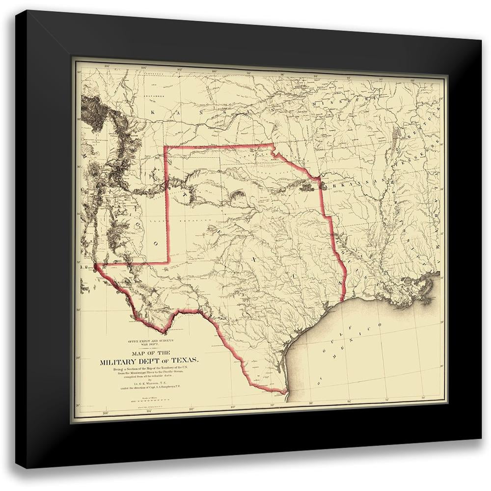 Humphreys 16x15 Black Modern Framed Museum Art Print Titled - Texas ...