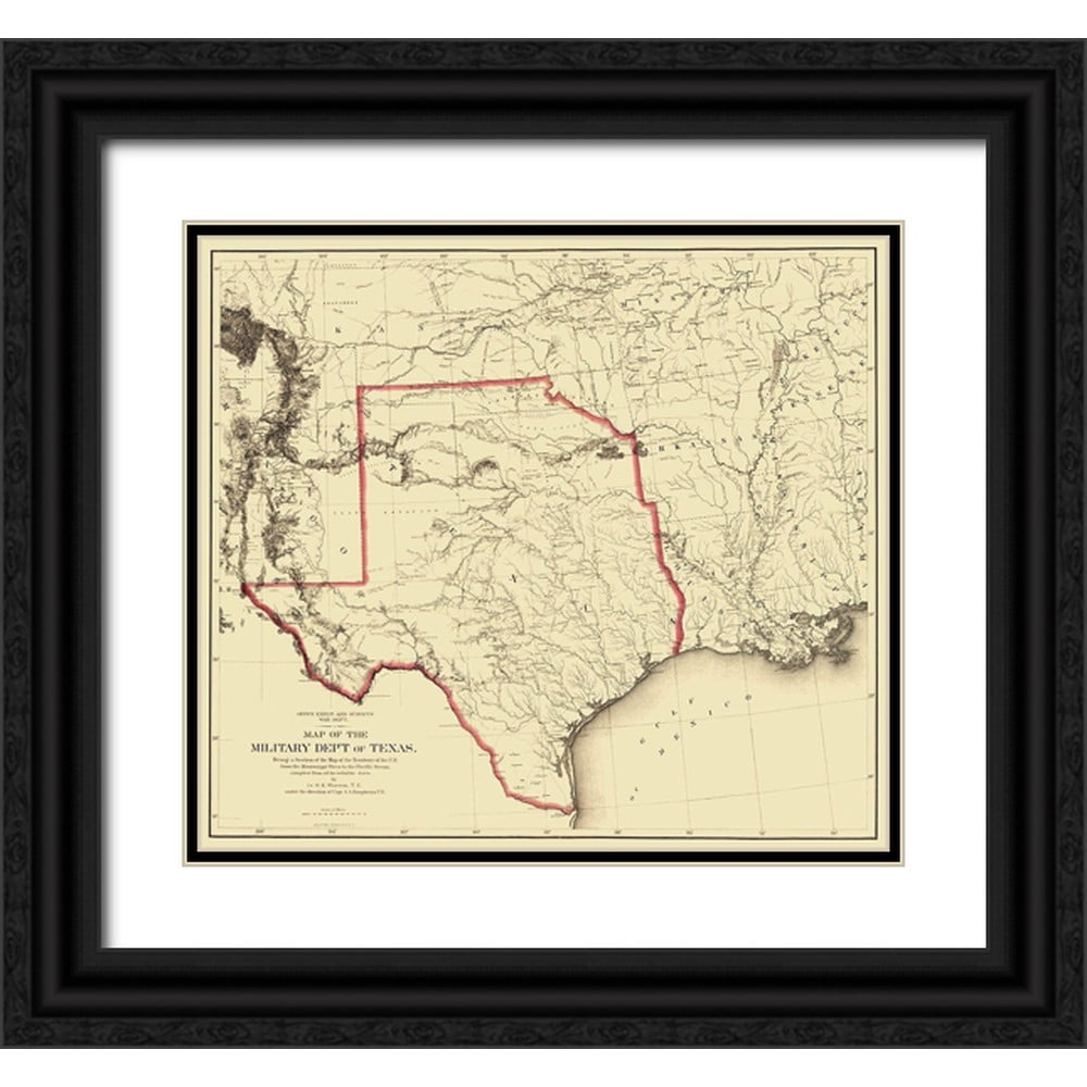 Humphreys 22x20 Black Ornate Wood Framed with Double Matting Museum Art ...