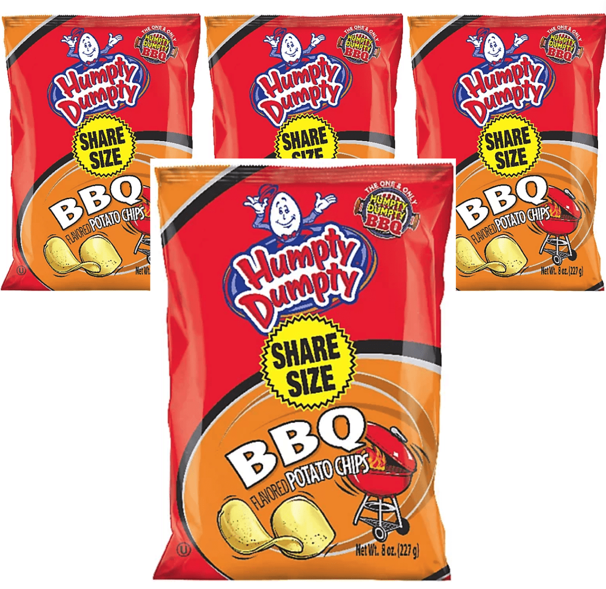 Humpty Dumpty BBQ Potato Chips, 8 oz Bags, 4 Count - Walmart.com