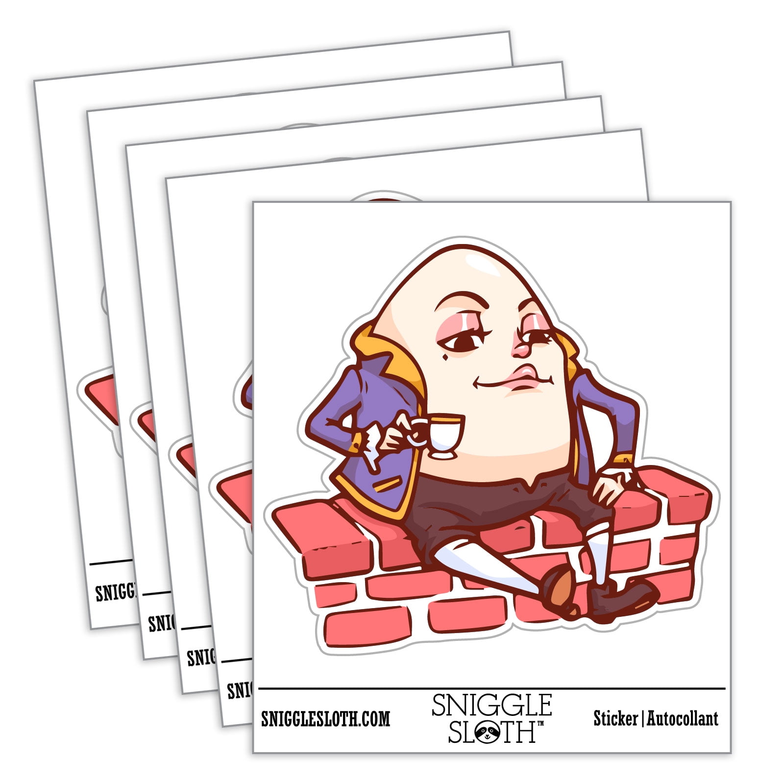 Humpty Dumpty Egg Man Fairy Tale Car Window Bumper Water Bottle Phone ...