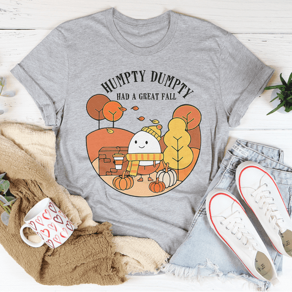 Humpty Dumpty Have A Great Fall Tee Soft Cream S Printify T-Shirt T ...