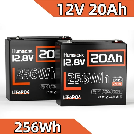 HumsiENK 12V 20Ah LiFePO4 Battery, 12V Lithium Battery, Deep Cycles for ...