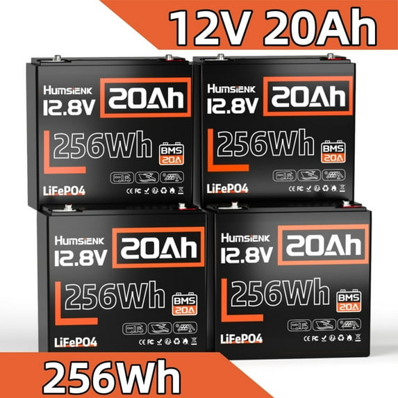 HumsiENK 12V 20Ah Lithium LiFePO4 Deep Cycle Battery, 15000+ Cycles ...