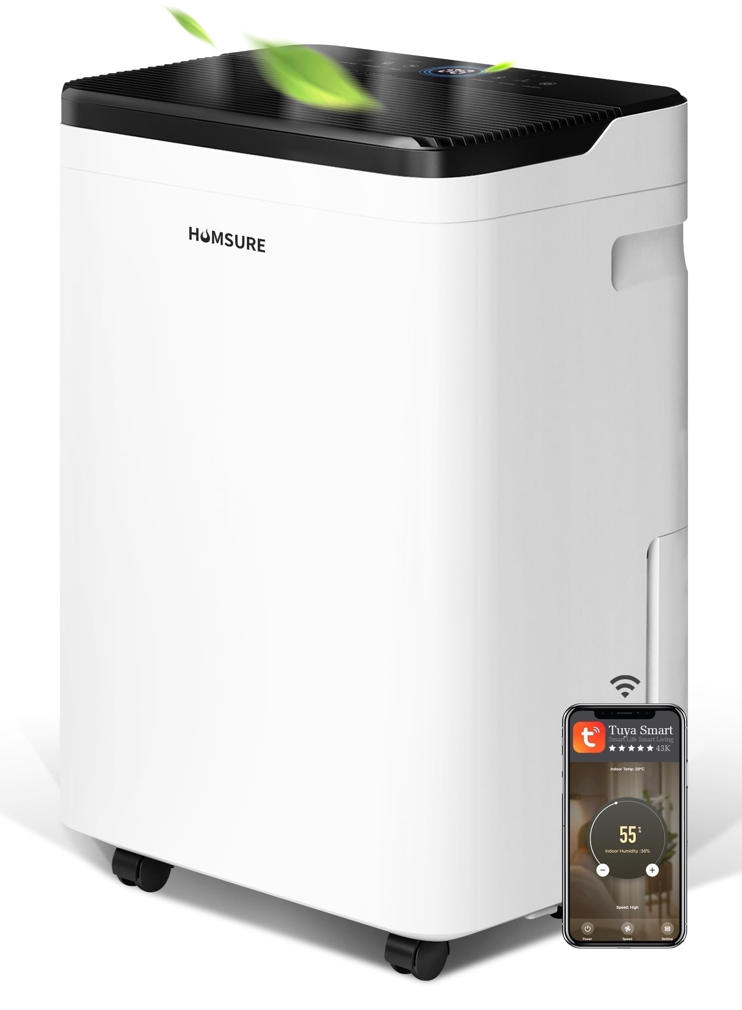 HUMSURE Intelligent Wifi Dehumidifier, 19-Pint, 1,460 Sq.Ft., Basement ...