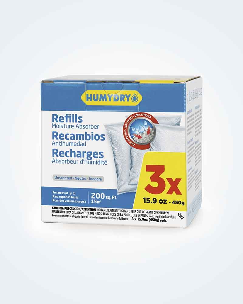 Humydry - 3 Pack Refill for Dehumidifiers - Moisture Absorber for ...