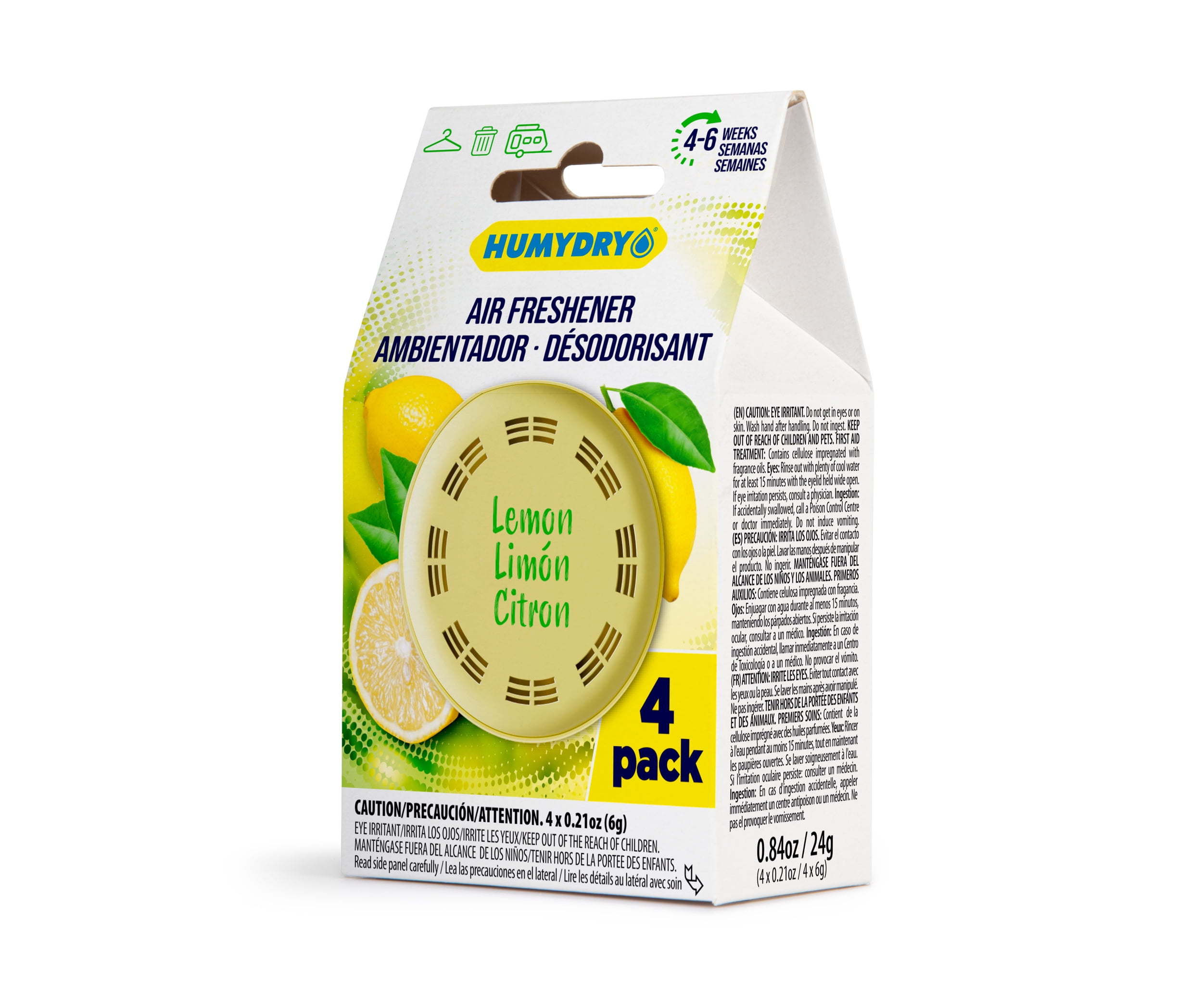 Humydry Small Air Freshener Disc, Lemon Scent, Odor Absorber for Small ...