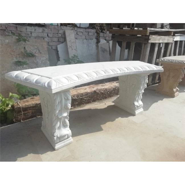 AFD Home Hunan Marble Bench - White - Walmart.com