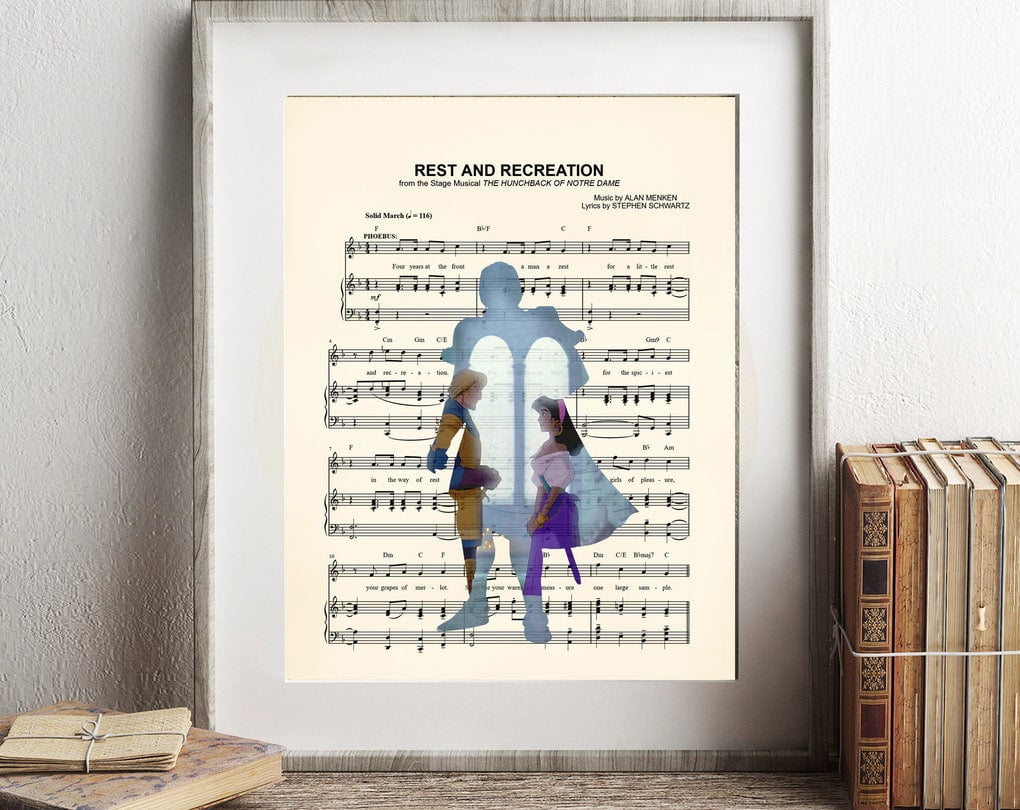 Hunchback Of Notre Dame Phoebus Silhouette Rest And Recreation Sheet ...