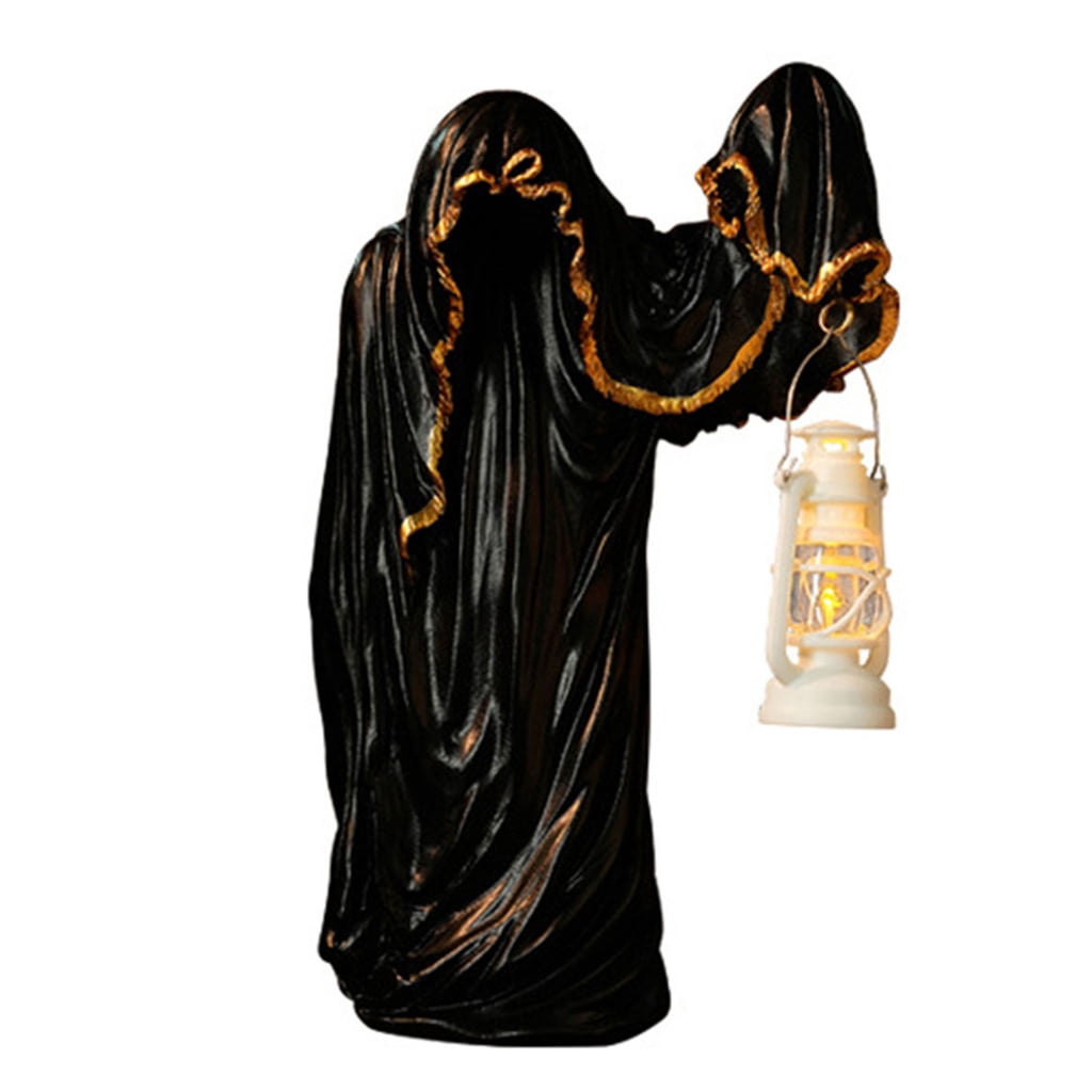 Hunchback Wizard with Glowing Resin Statue, Halloween Horror Décor for ...