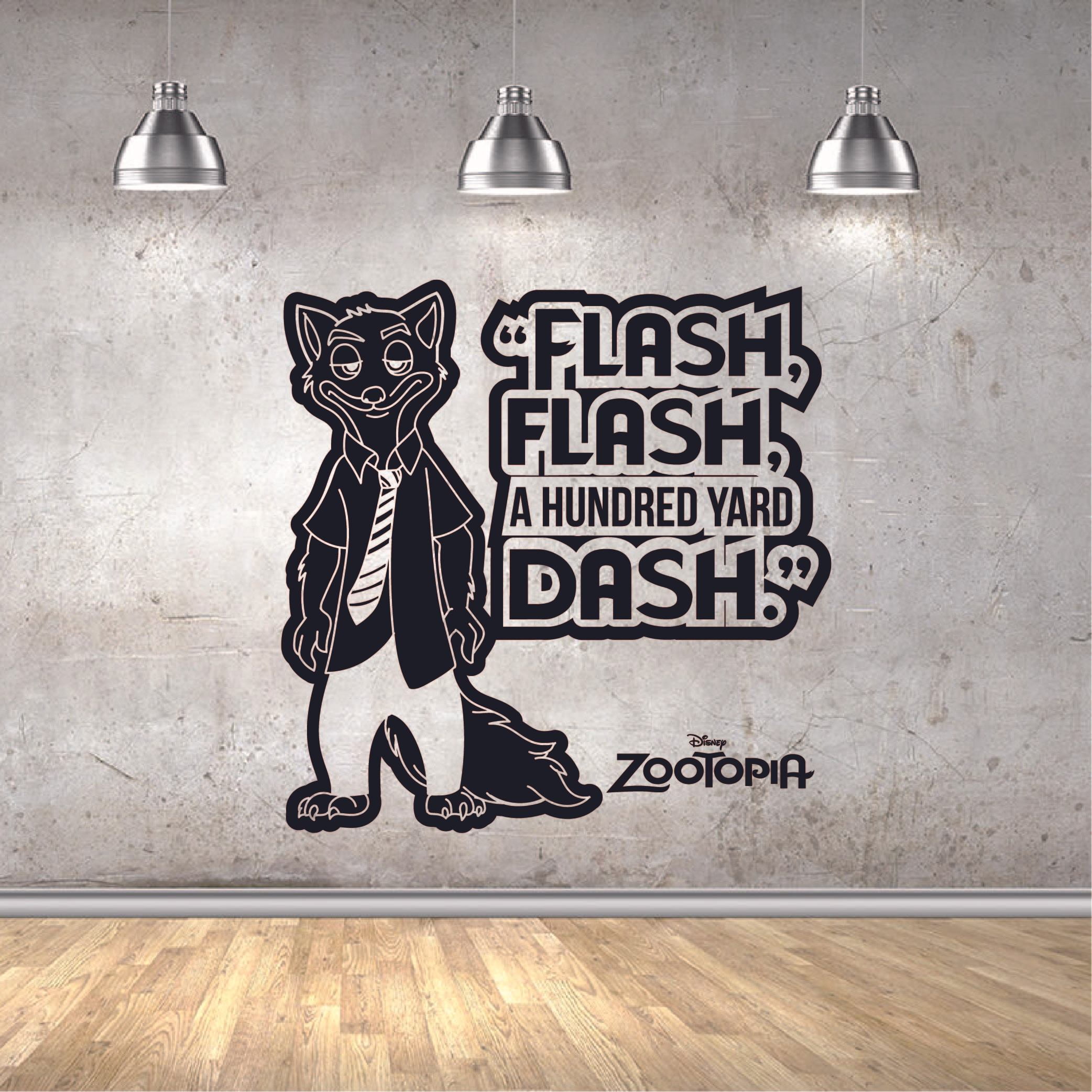 Hundered Yard Dash Quote Zootopia Cartoon Quotes Wall Sticker Art Decal ...