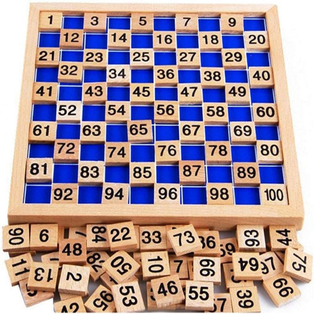 Hundred Board: Educational Game For Children Featuring Wooden Digital ...